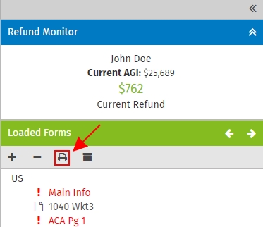 Print a single form (page)